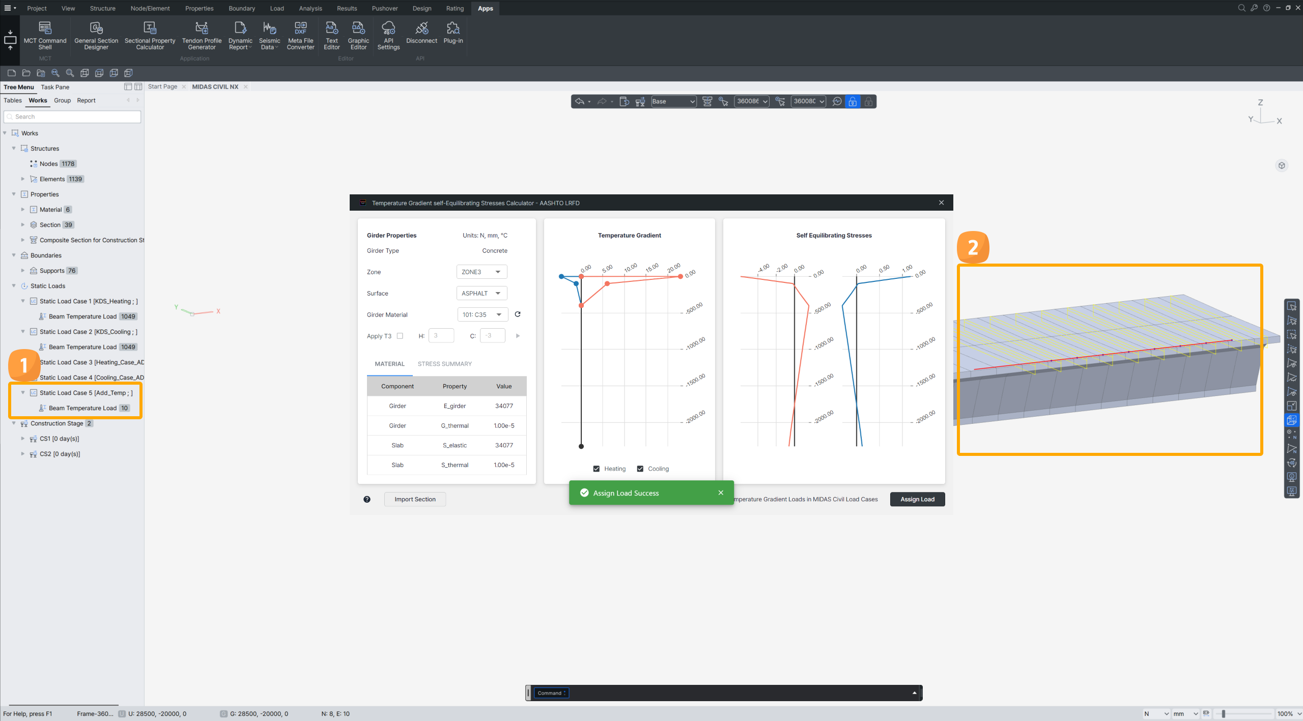 [API] Temperature Gradient Self-Equilibrating Stress Calculator